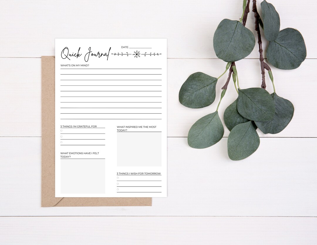 Quick Journal Printable - Etsy