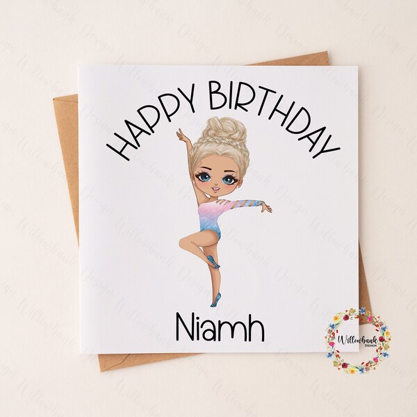 Gymnastics Birthday Card - Etsy