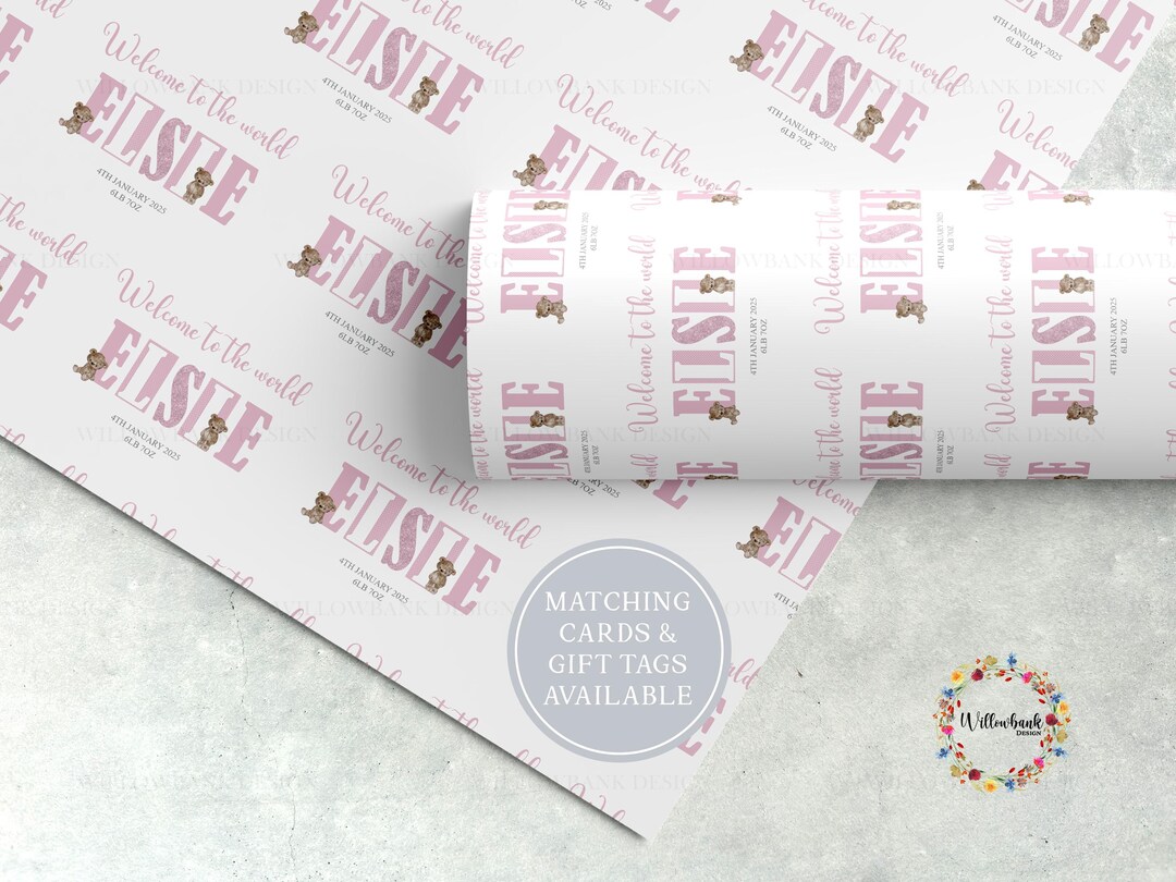 Personalised New Baby Gift Wrapping Paper L Gift Wrap L Welcome to the ...