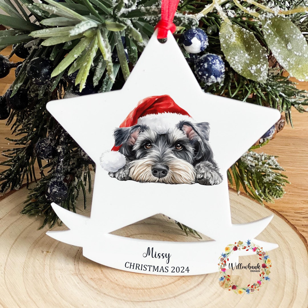 Miniature Schnauzer Christmas Tree Star Decoration L Black Schnauzer L ...