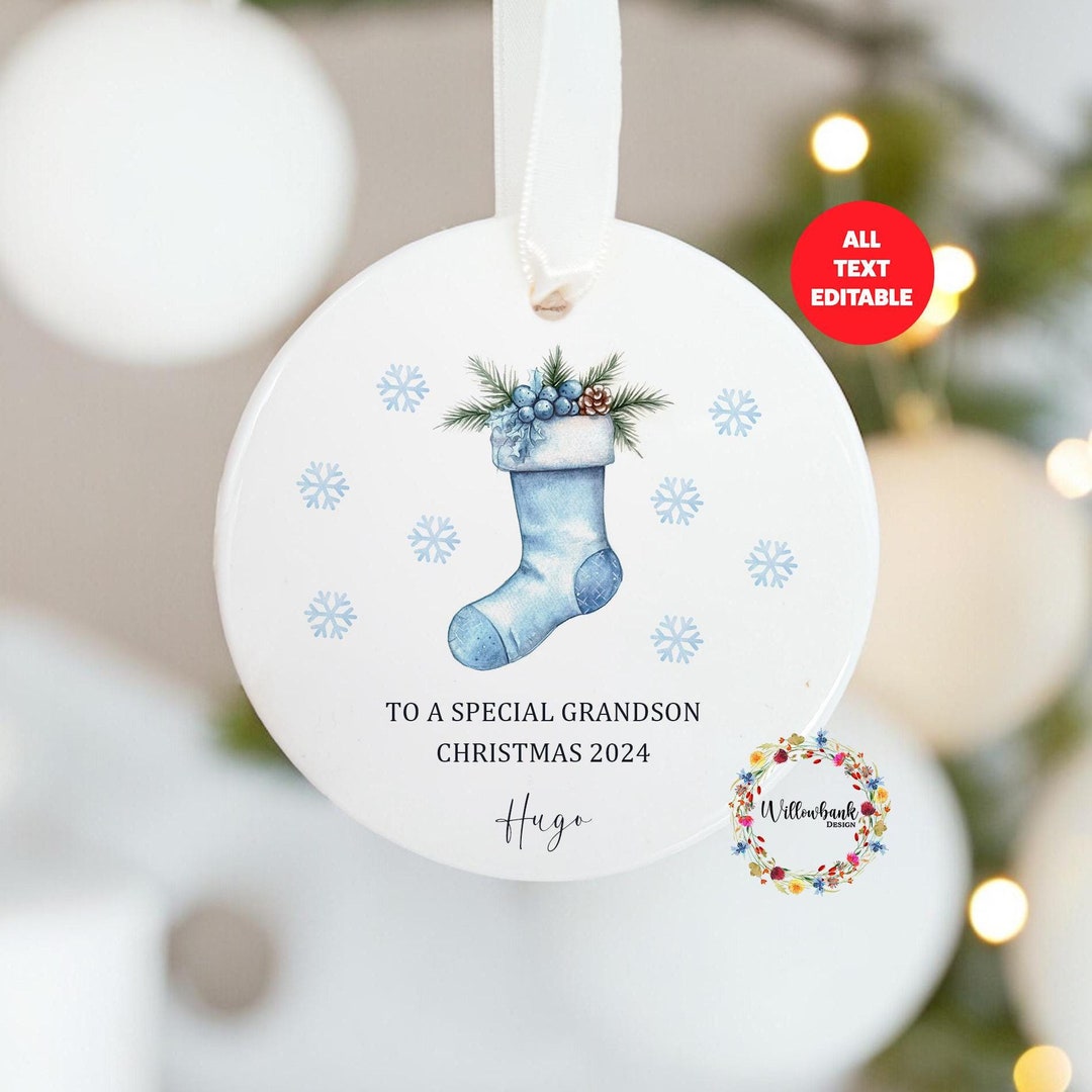 Personalised Christmas Stocking Tree Decoration L First Xmas L Baby ...