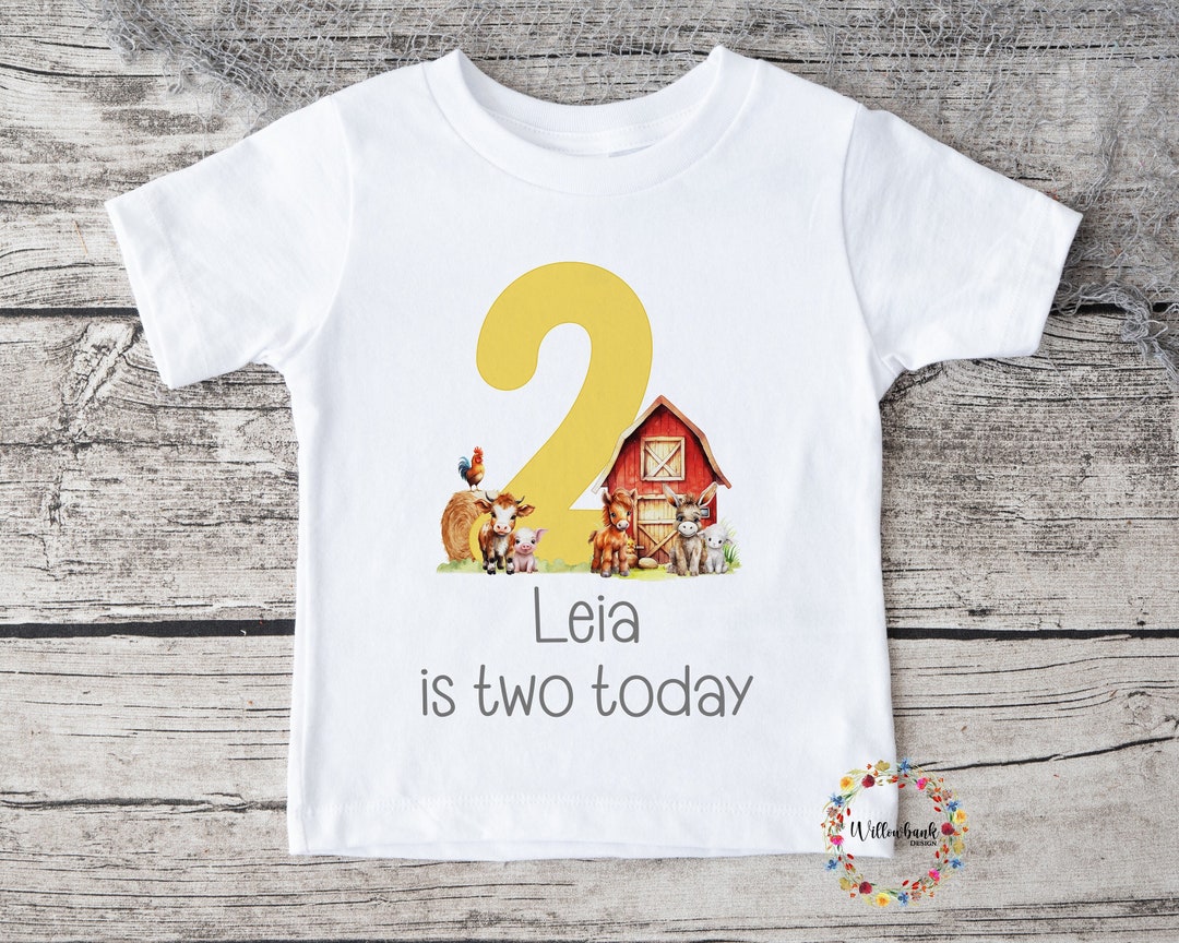 Personalised Happy Birthday Farmyard Tshirt L First Birthday L Kids ...