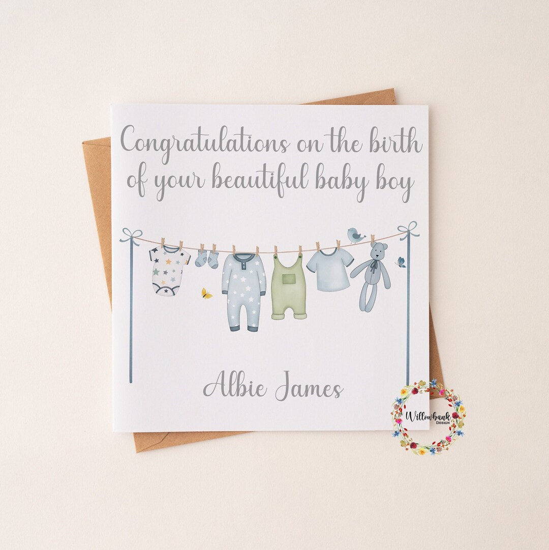 New Baby Card L Congratulations on the Birth of Your Child L ...