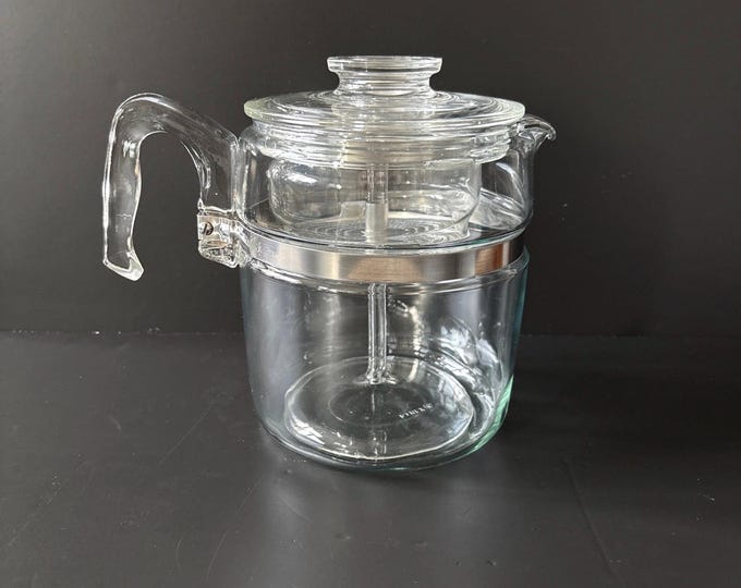 Vintage Pyrex Flameware Percolator 9 Cups 7759 B. Glass Coffee Maker ...