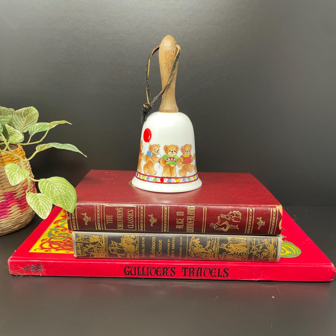 Vintage Enesco Ceramic Bear Bell: Lucy Riggs 1981, Japan - Etsy