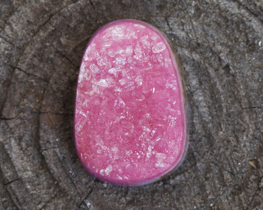 Bubble Gum Pink Cobalto Calcite Drusy Cabochon Pair, Druzy, Natural ...