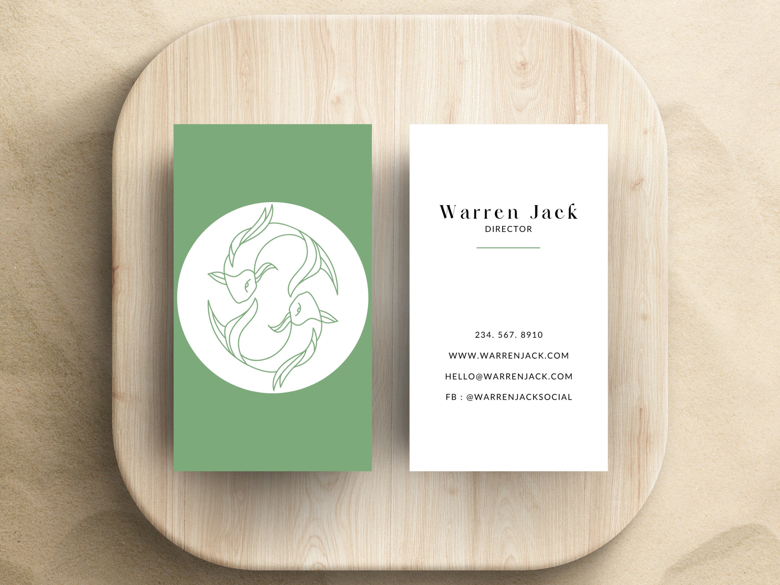 Minimal Vertical Calling Card Template, Printable Modern Business Card ...