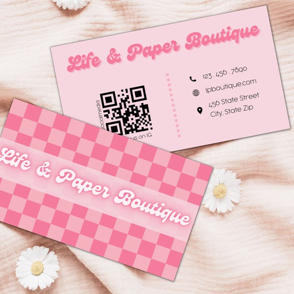 Pink Business Cards - Etsy