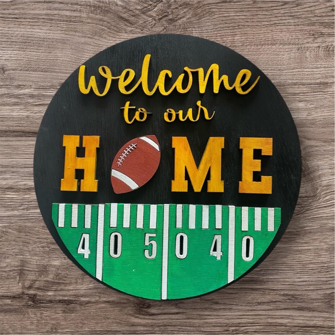 Football Themed Door Hanger - Etsy