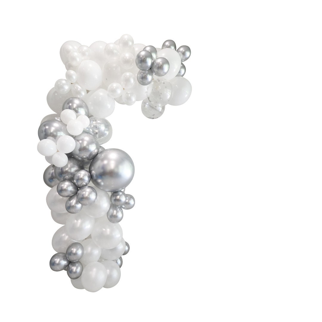 Silver and White Balloon Arch for Anniversary or Wedding - Etsy