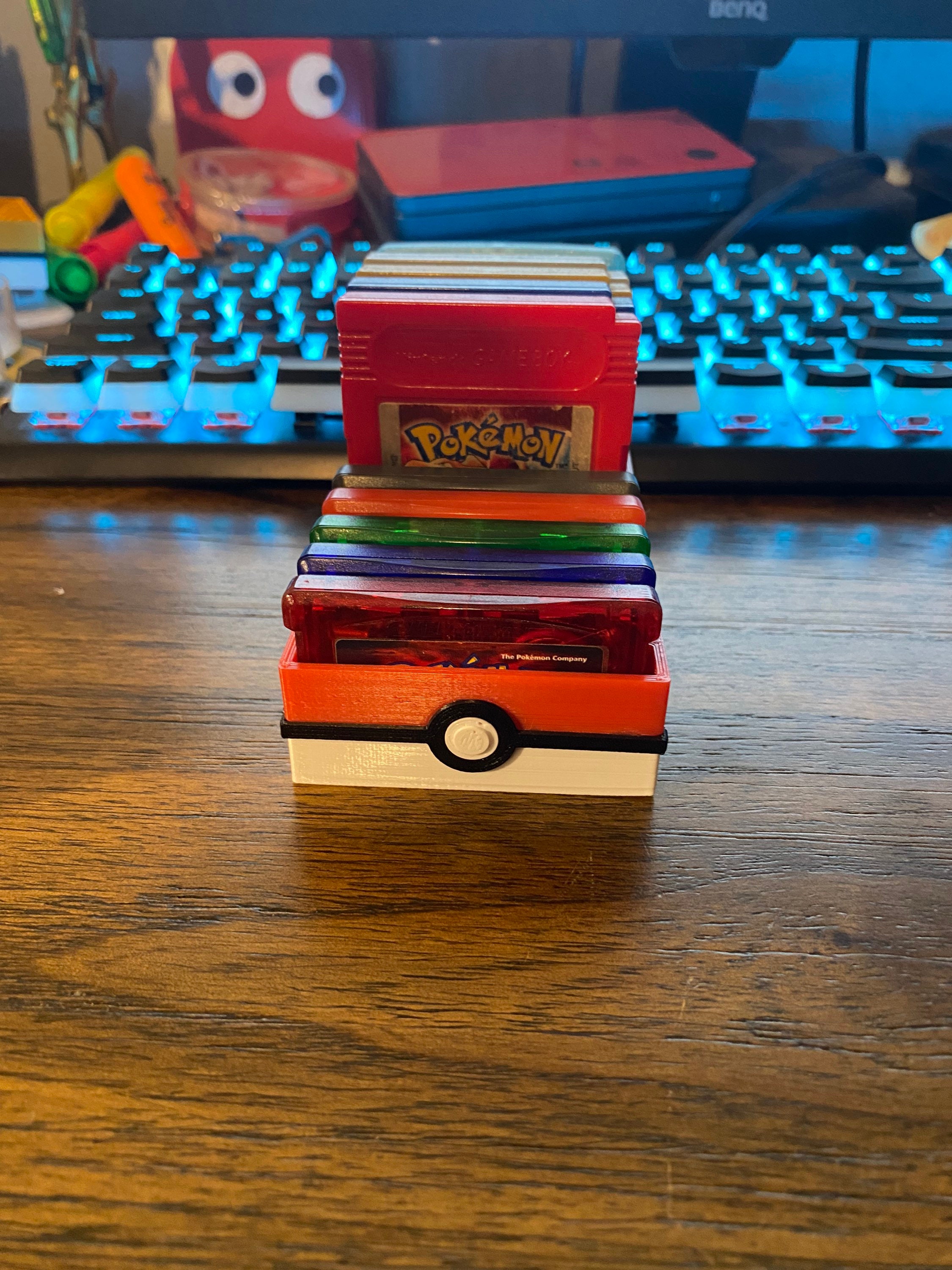 Gameboy Color Advance Game Cartridge Holder Organizer Pokémon Pokéball ...