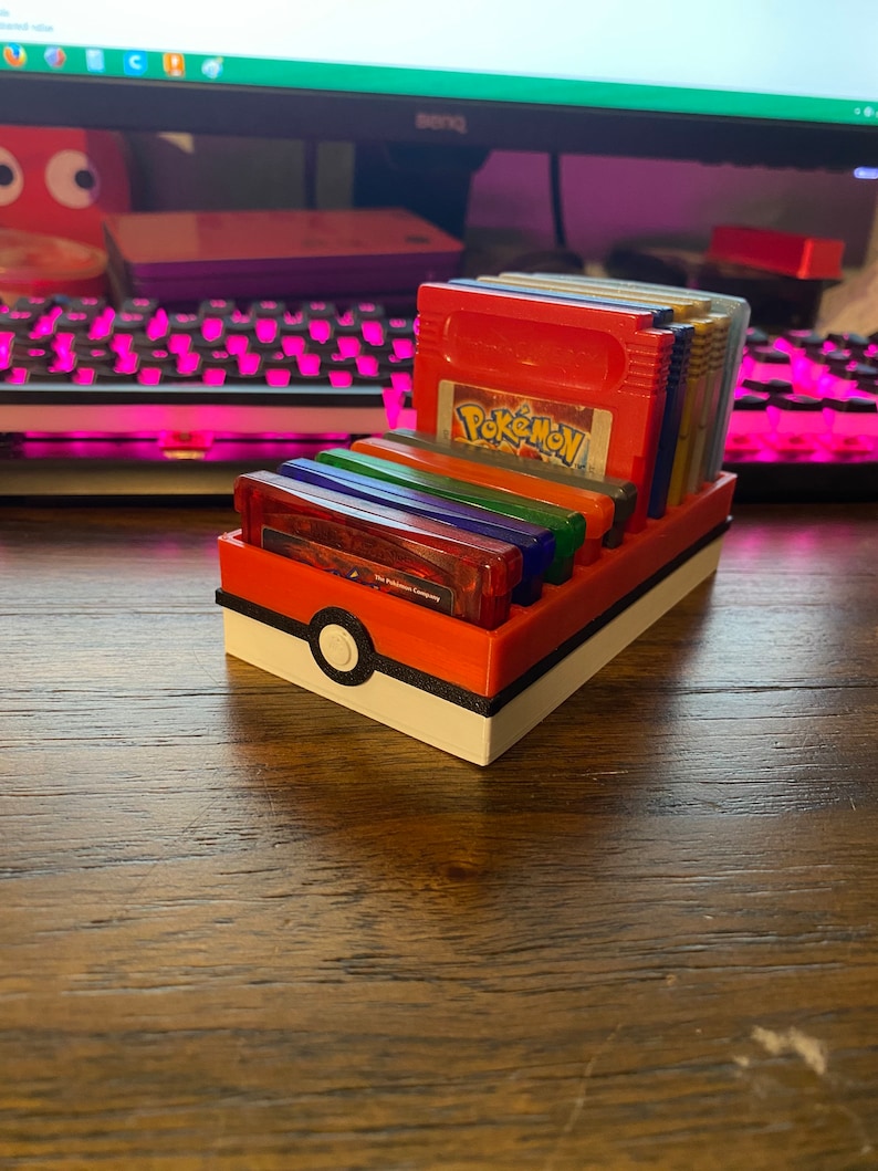 Gameboy Color Advance Game Cartridge Holder Organizer Pokémon Pokéball ...