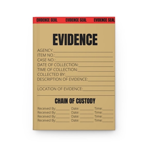 Evidence Matte Hardcover Journal Daily Use Notebook Crime - Etsy