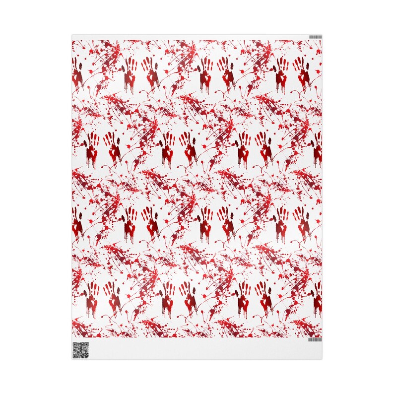 Blood Splatter Bloody Handprint Wrapping Paper, True Crime Fan Gift ...