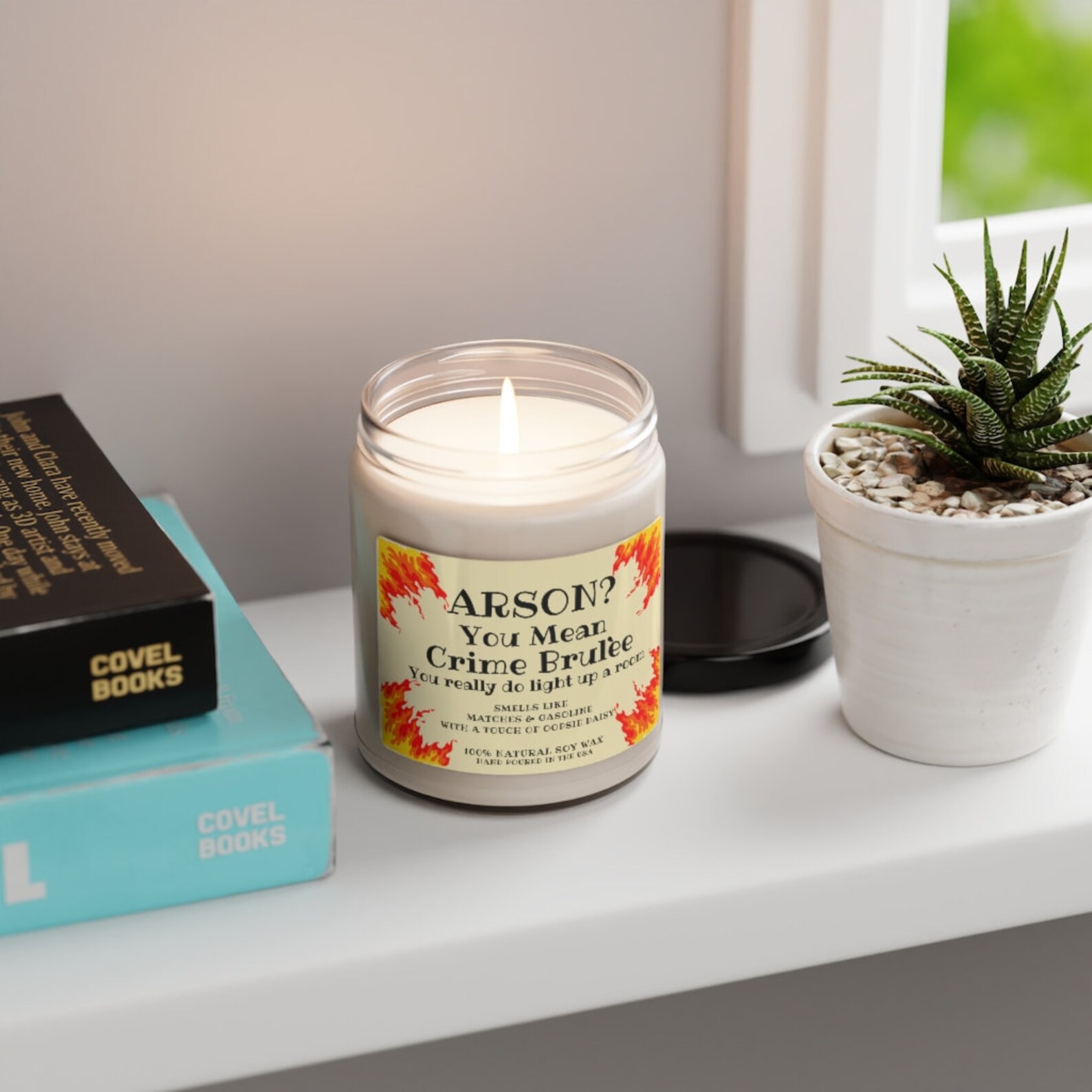 Arson You Mean Crime Brulee 9oz Glass Jar Scented Soy Candle - Etsy