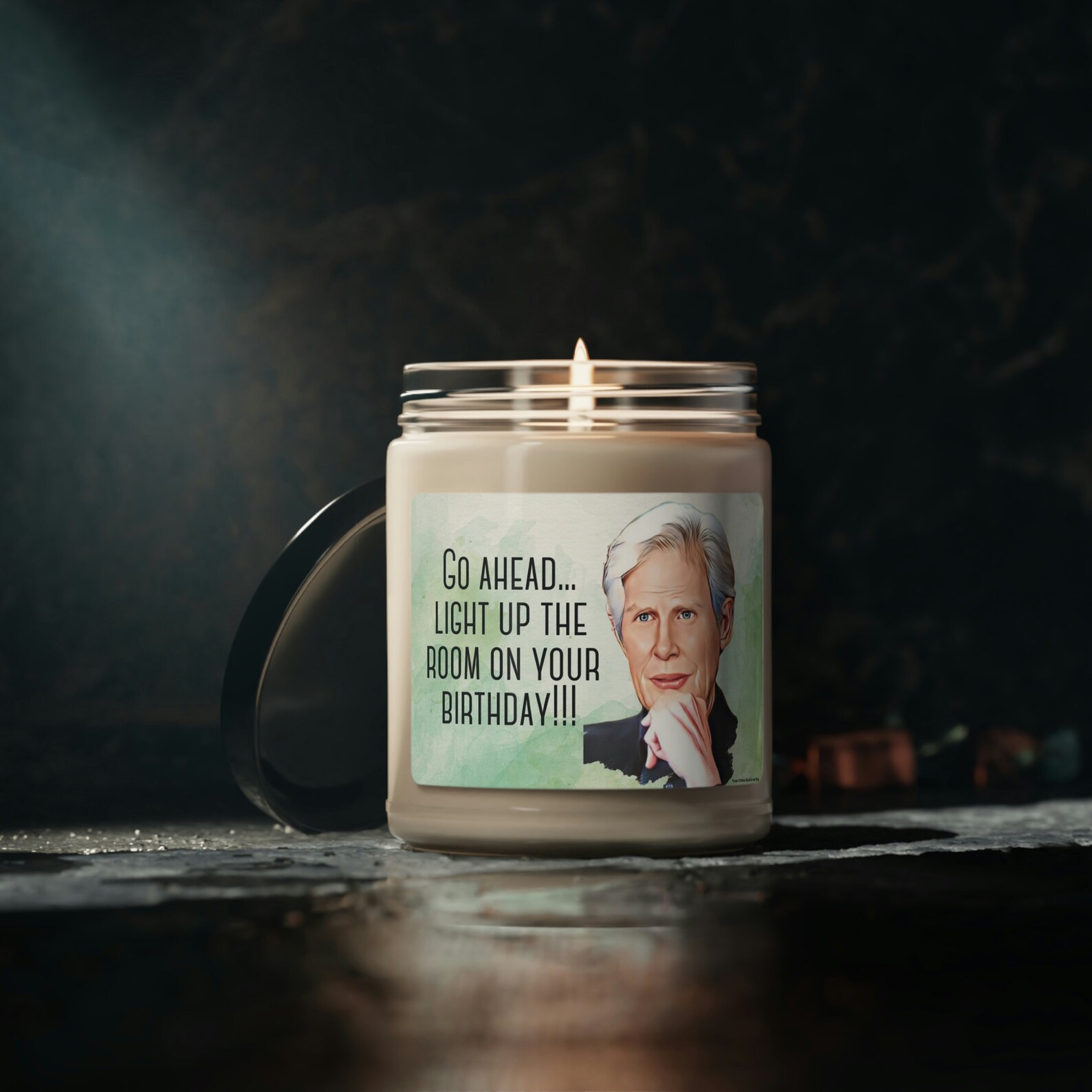 Keith Morrison Light up the Room Birthday 9oz Glass Jar Scented Soy ...