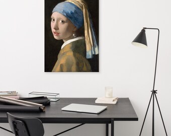 Johannes Vermeer Girl With a Pearl Earring Wall Art Canvas - Etsy