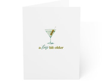 Printable Birthday Card, A Tini Bit Older, Espresso Martini Banner ...
