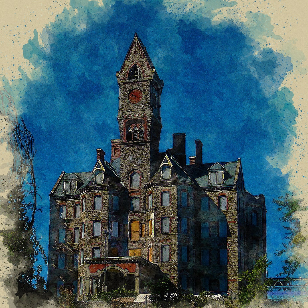 Worcester State Hospital Americana Series Watercolor Illustration From ...
