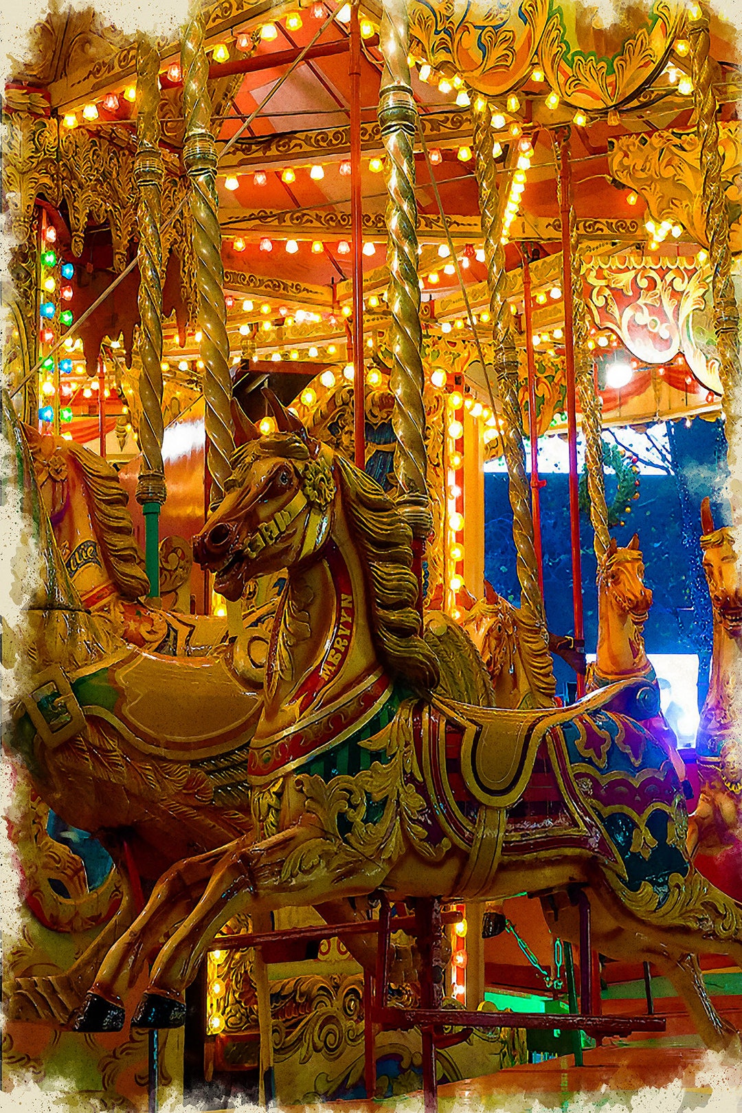 The Golden Carousel 1 Britannia Series london Watercolor - Etsy