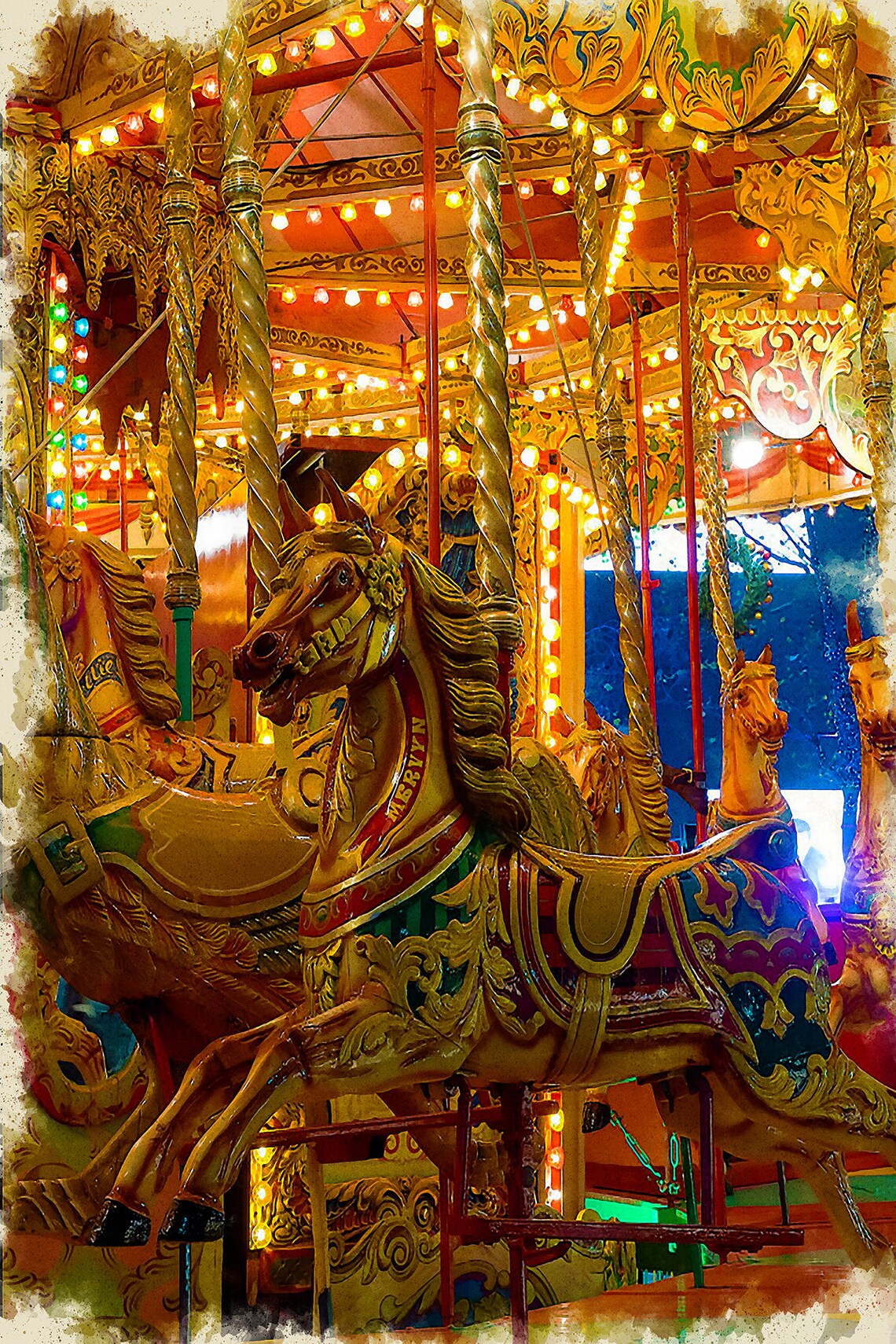 The Golden Carousel 1 Britannia Series london Watercolor - Etsy