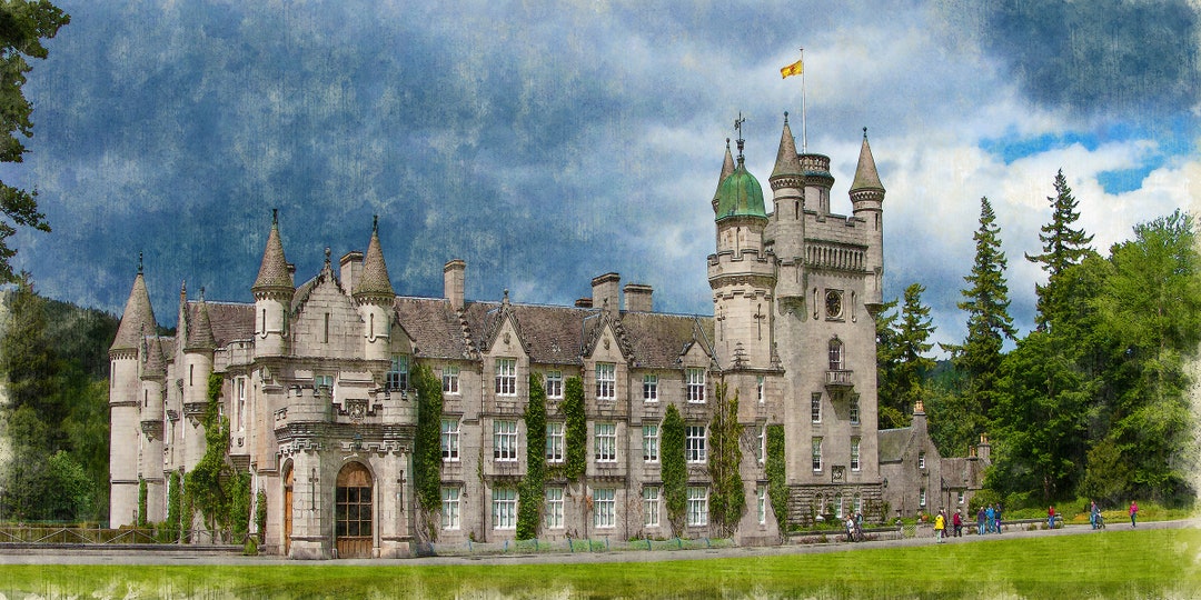 Balmoral Castle Caledonia Series aberdeenshire Watercolor Illustration ...
