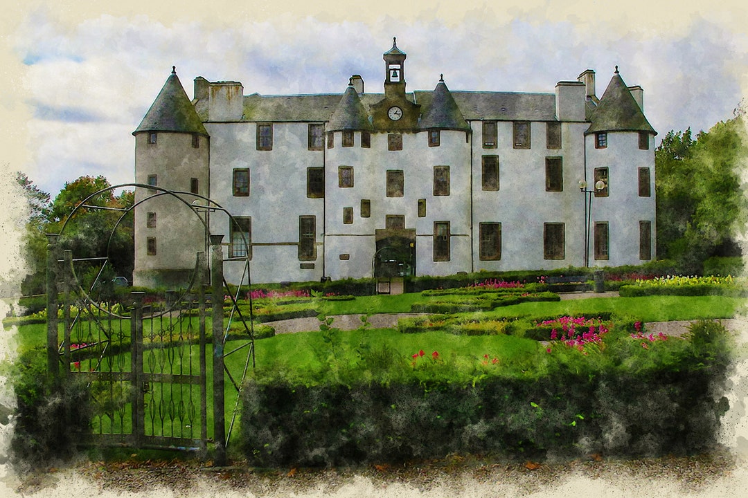 Dudhope Castle Caledonia Series angus Watercolor Illustration From ...
