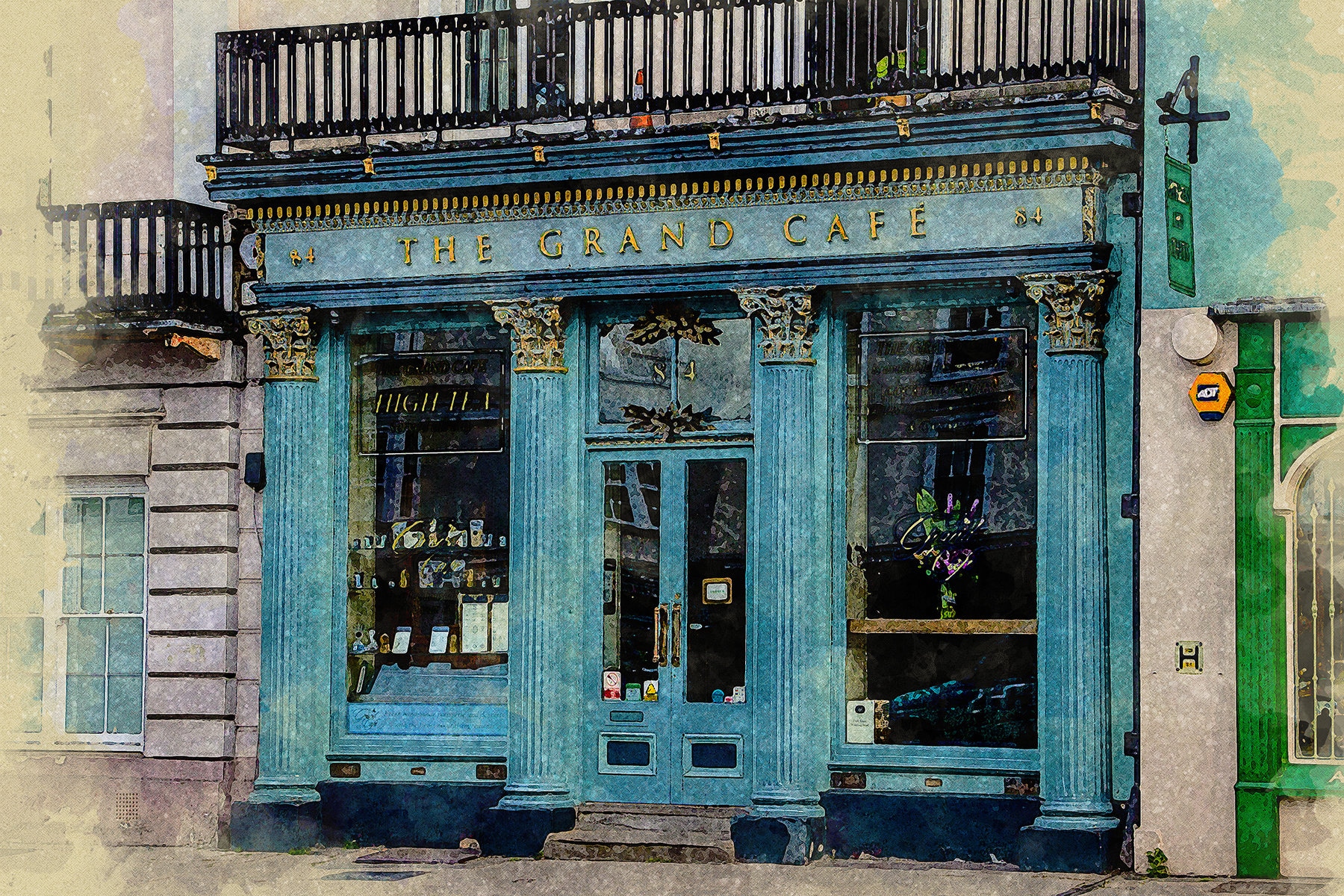 The Grand Cafe Britannia Series edinburgh Watercolor - Etsy