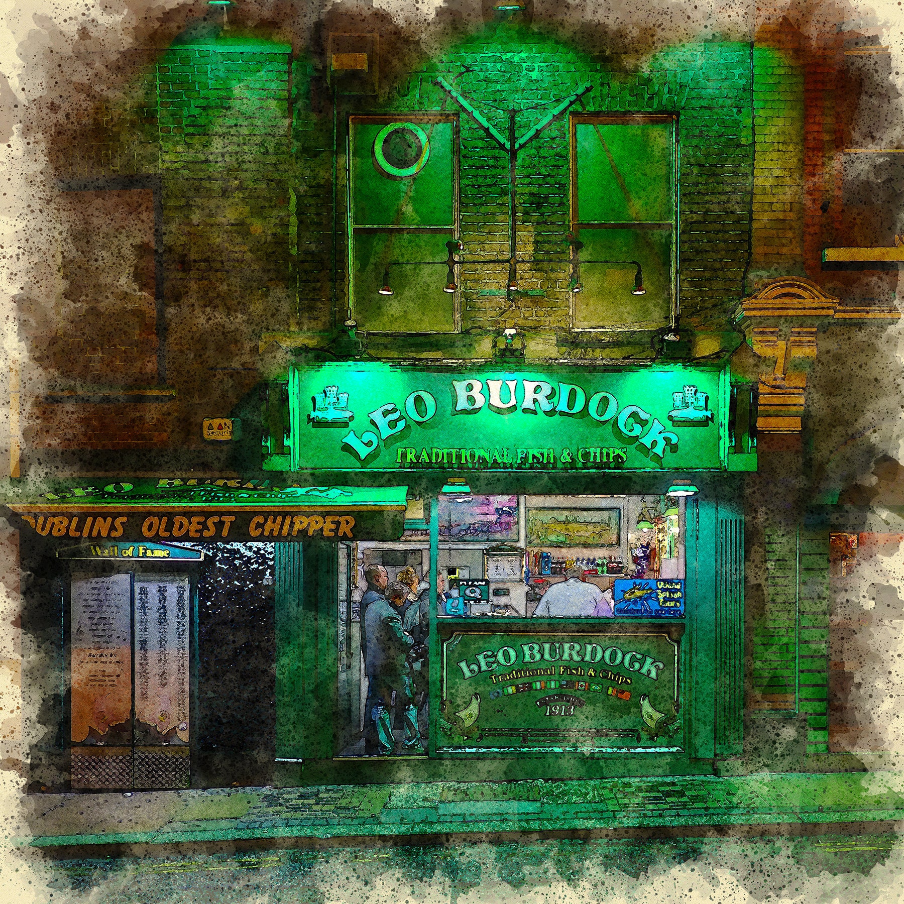 Leo Burdocks Hibernia Series dublin Watercolor Illustration From ...