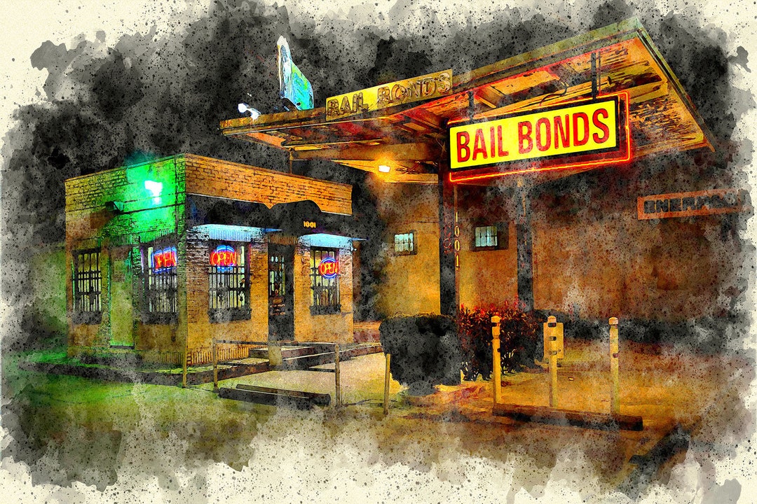 Bail Bonds Americana Series texas Watercolor Illustration From ...