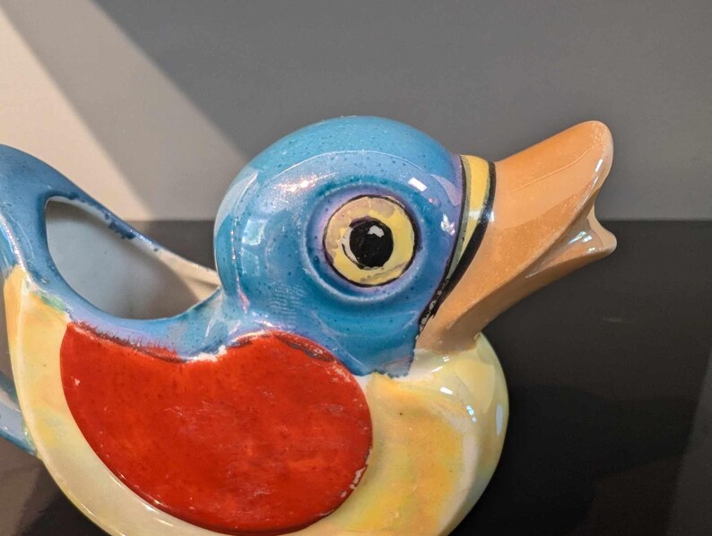 Vintage Japanese Lusterware Duck Creamer | 1940s Hand-painted Ceramic ...