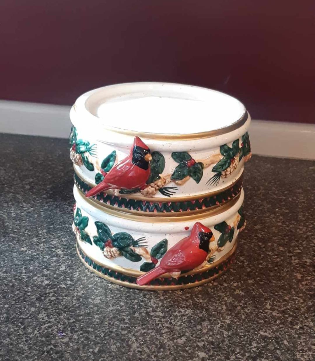 Cardinal Candle Holders - Christmas Centerpiece - Christmas Décor ...