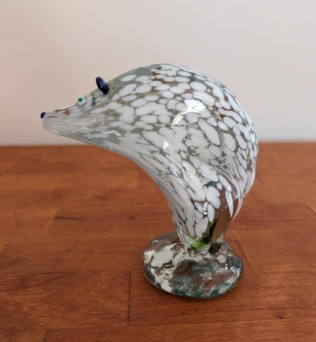 Vintage Polar Bear Figurine - Blown Glass Polar Bear Statuette - Glass ...