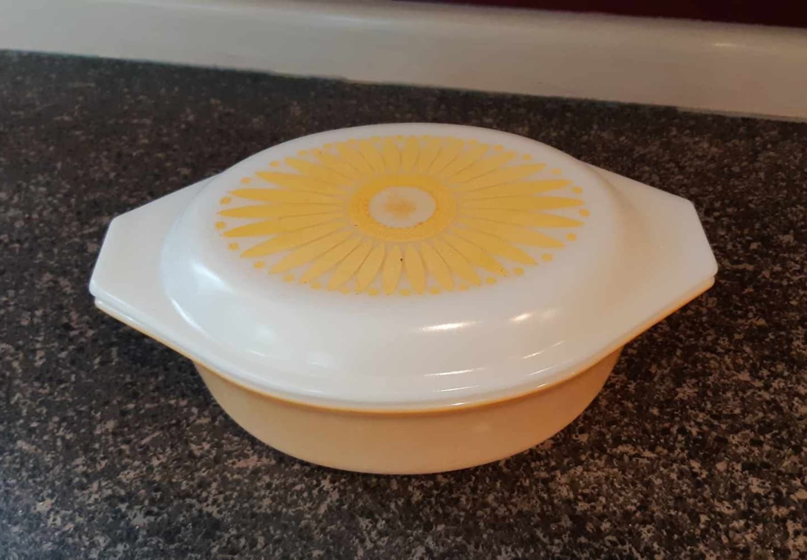 Vintage Pyrex. Sunflower Casserole Dish. Collectible Pyrex. Orange Oval ...
