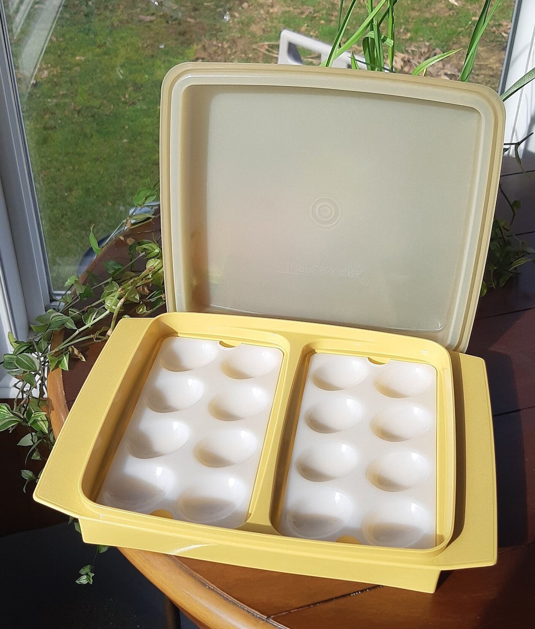 Tupperware Deviled Egg Holder/container. Harvest Gold 723-3 ...