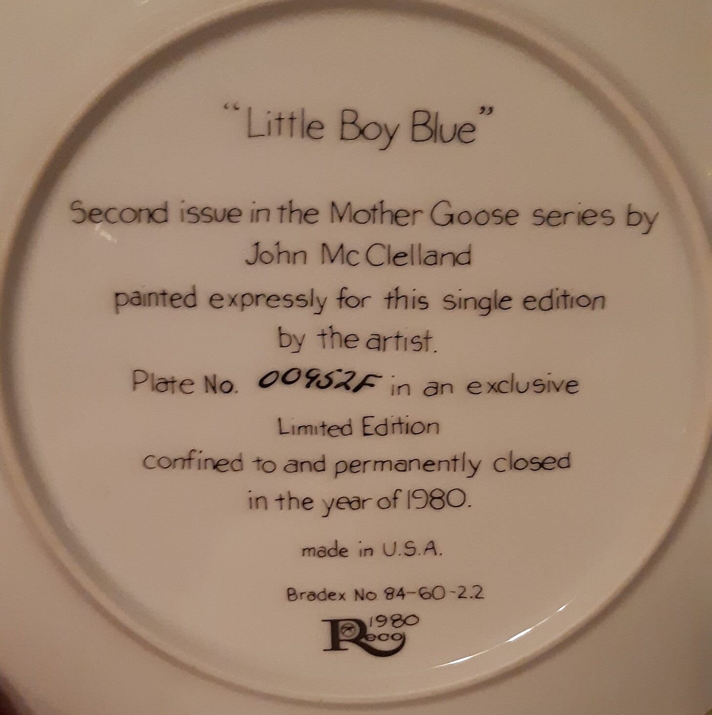 Little Boy Blue Collector Plate, Display Dish, Decorative Wall Plate ...