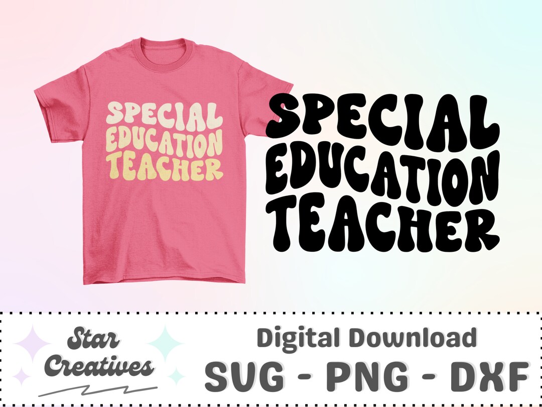 Special Education Teacher SVG PNG, Wavy Font, Groovy Svg, Teacher Svg ...