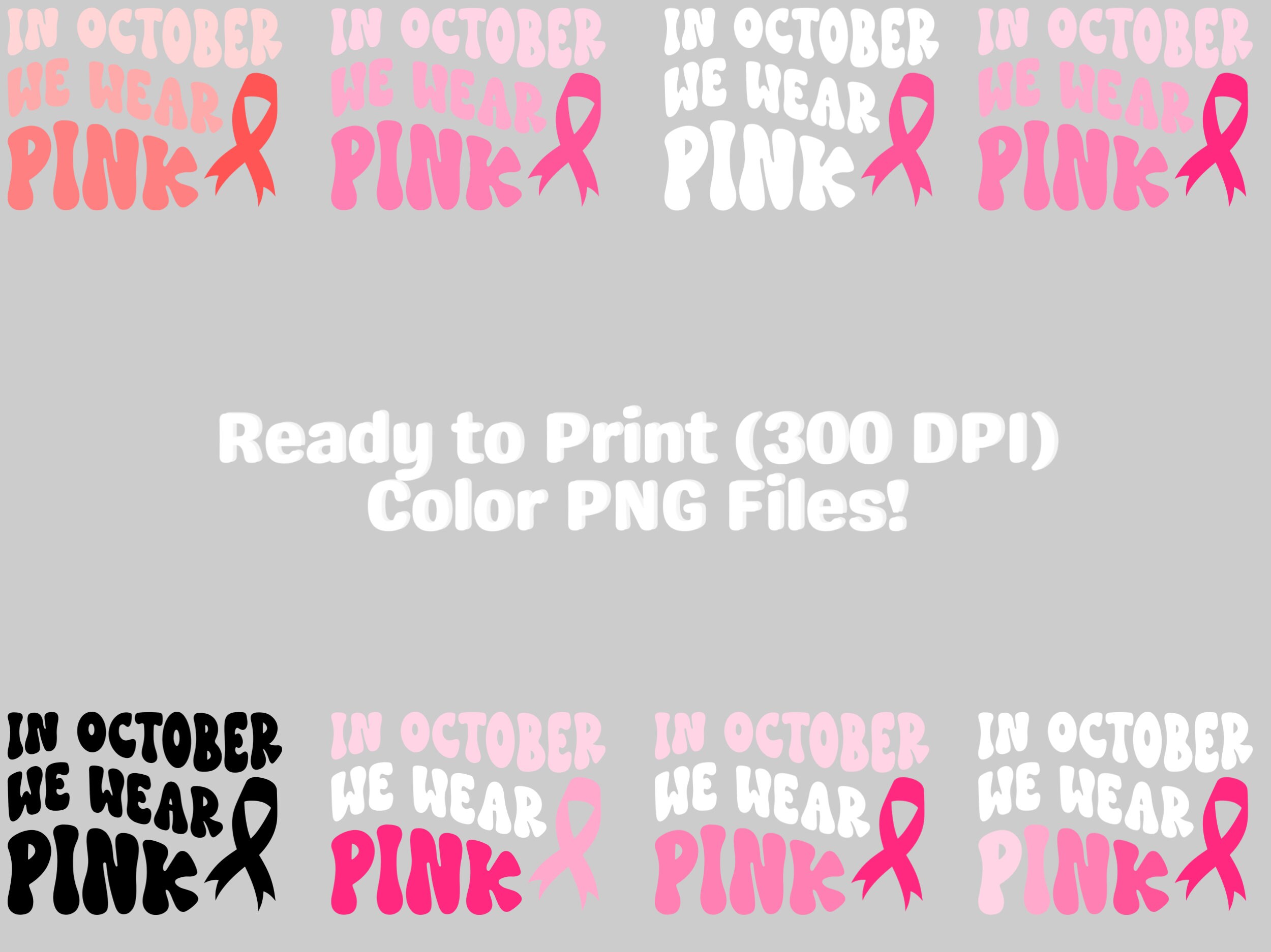In October We Wear Pink SVG PNG, Groovy Svg, Breast Cancer Month ...