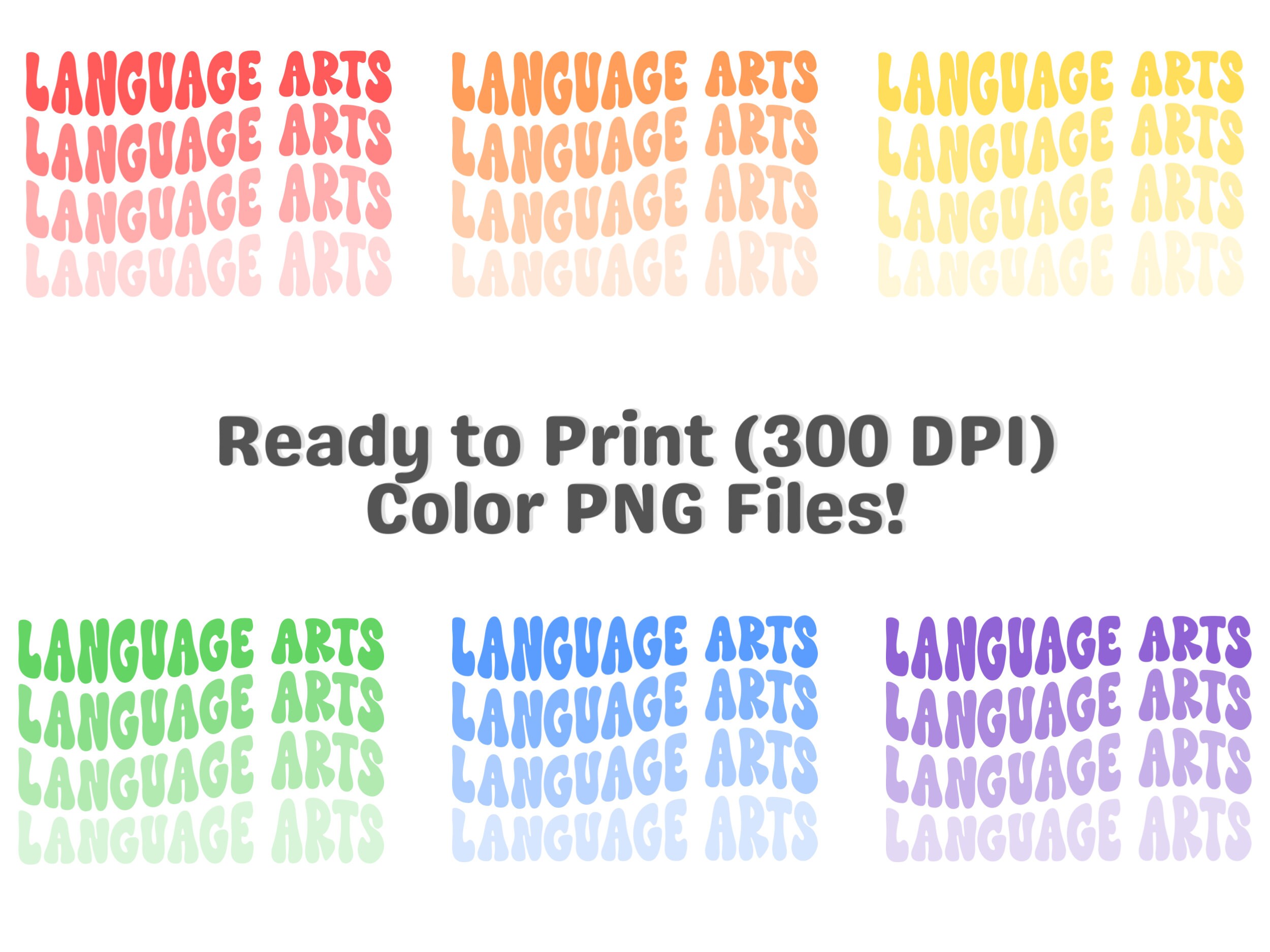 Language Arts SVG PNG, Wavy Font, Groovy Svg, Back to School Svg ...
