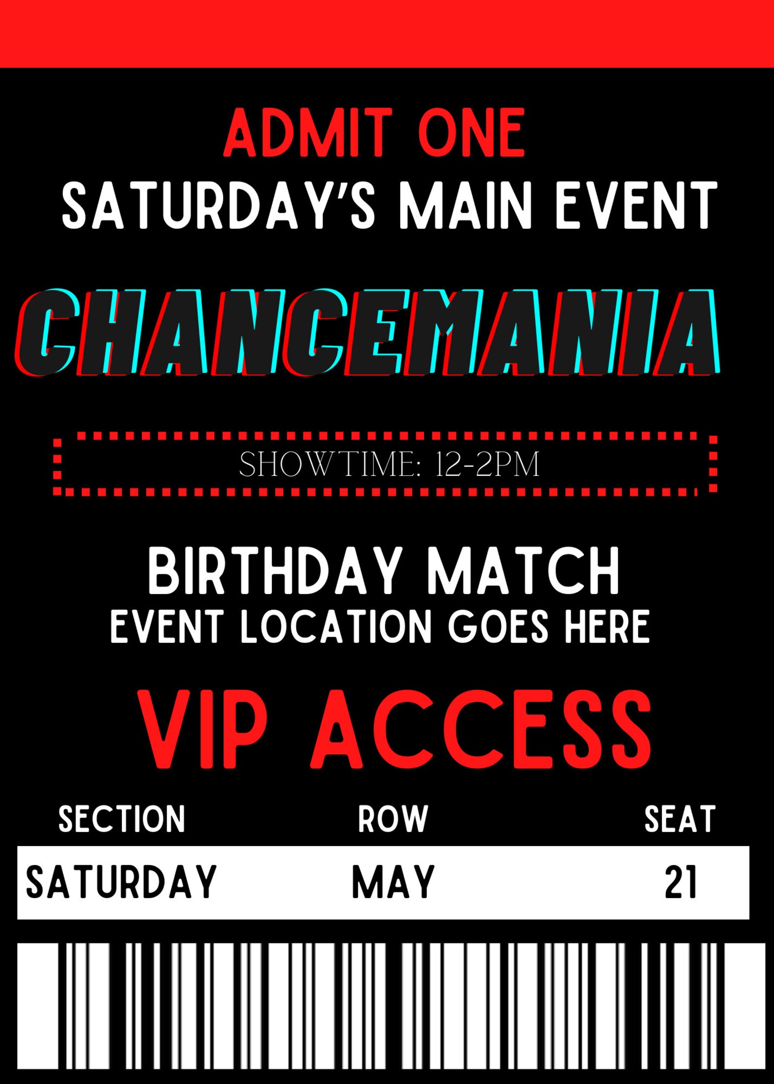 WWE Inspired Birthday Party Invite Digital Download - Etsy