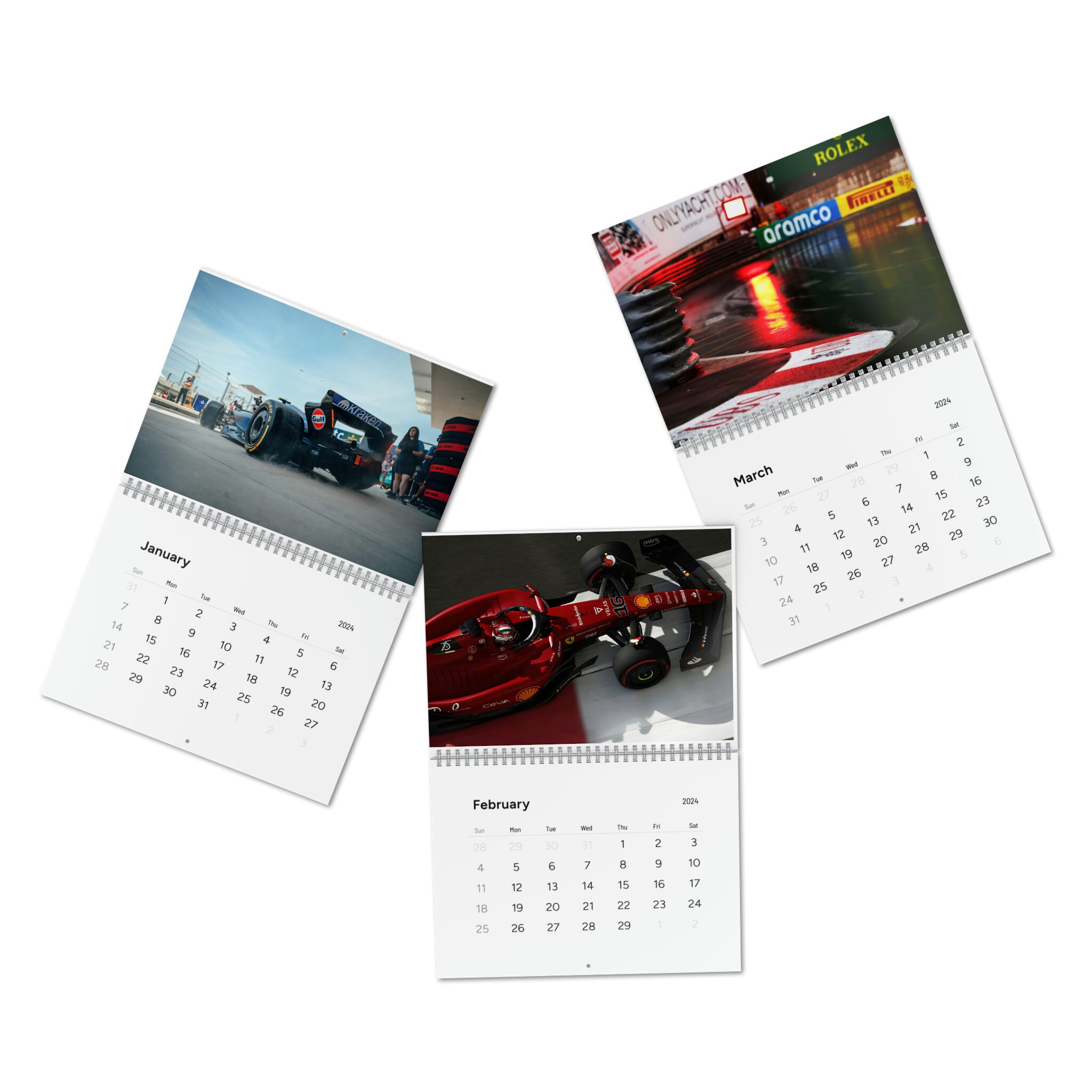 Formula 1 2024 Calendar F1 Grand Prix With: Hamilton Verstappen Leclerc ...