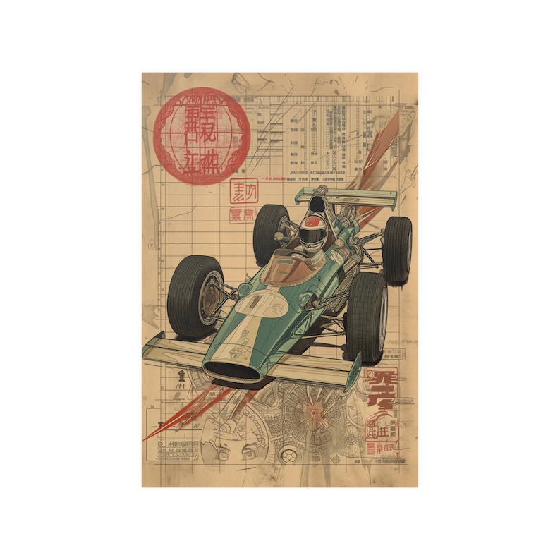 Vintage Formula 1 Poster | F1 Poster Art | Japanese Art Style - Etsy