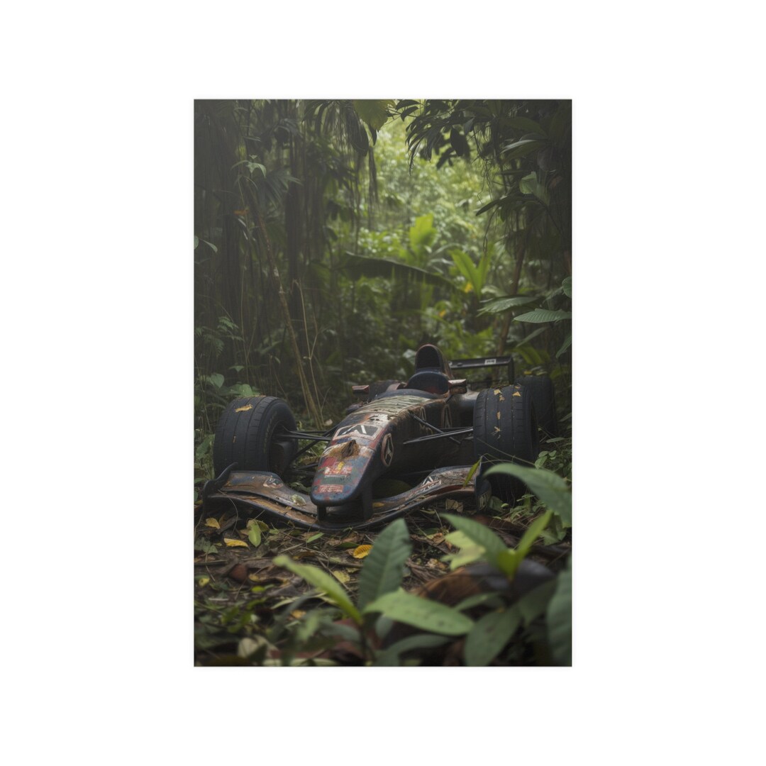 Formula 1 Car in Rainforest | F1 Poster Art | Old Race Car | Vintage ...