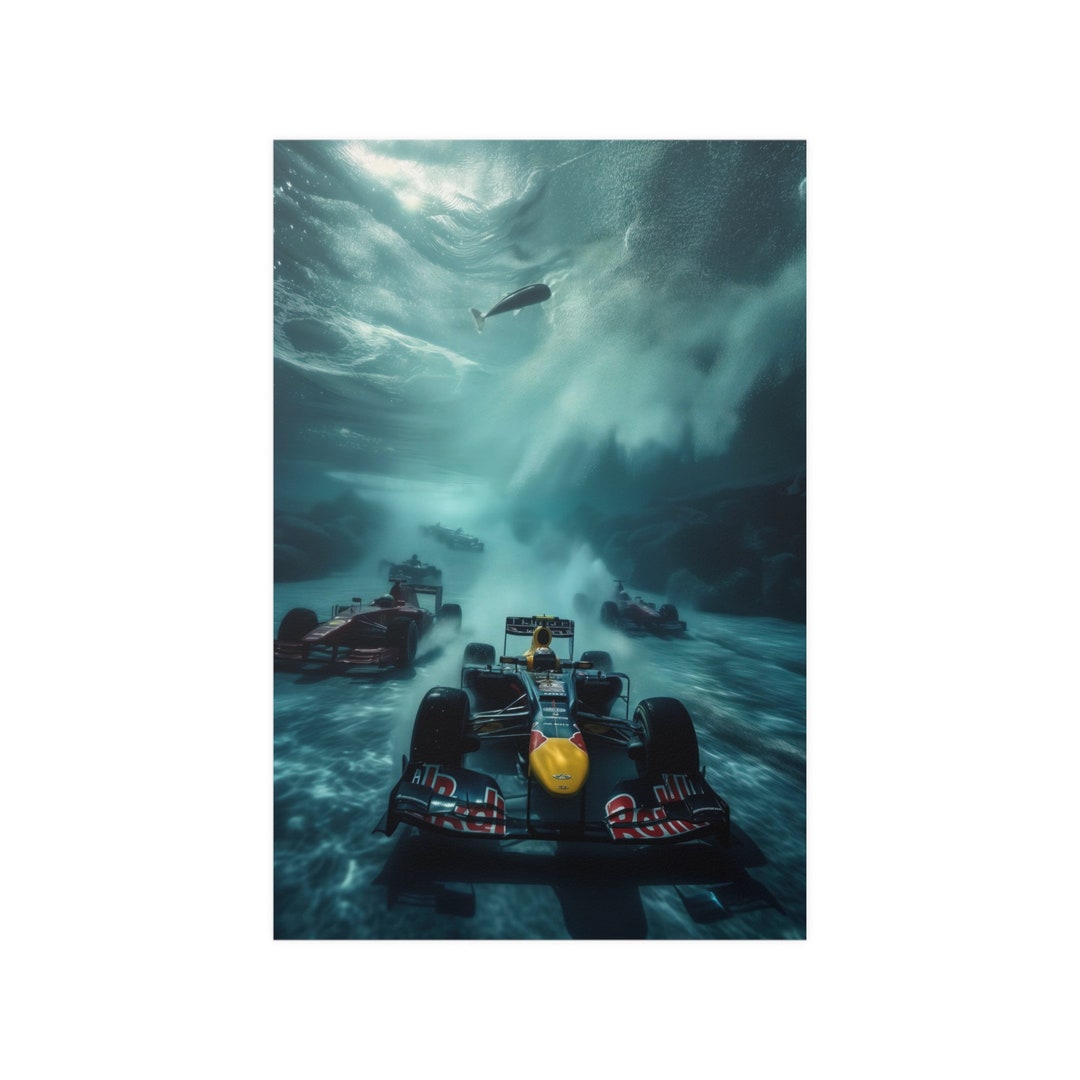 Formula 1 Cars Racing Underwater | F1 Poster Art | Red Bull ...