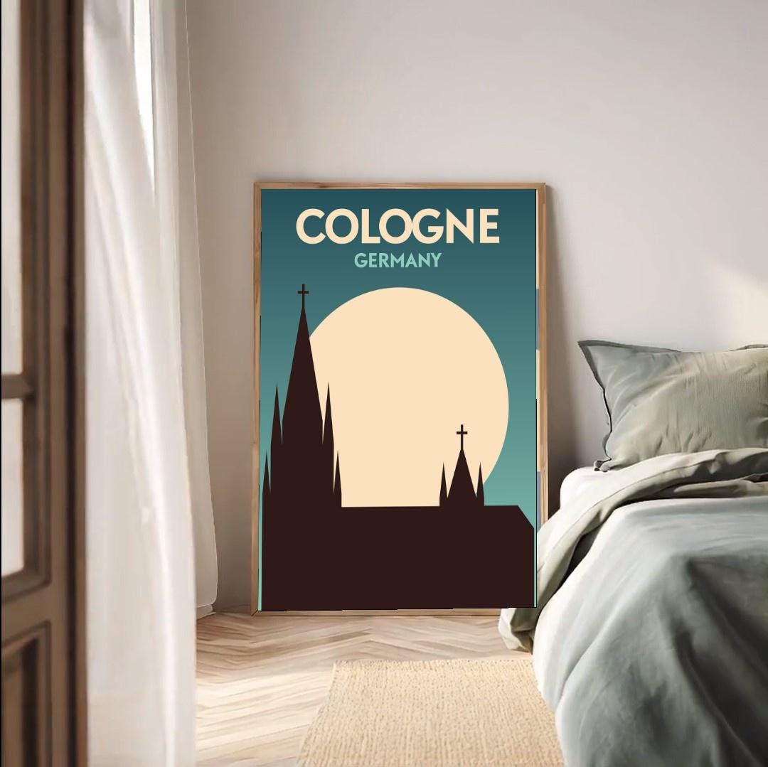 Vintage Cologne Inspired Travel Poster Germany City Wall Art Print ...
