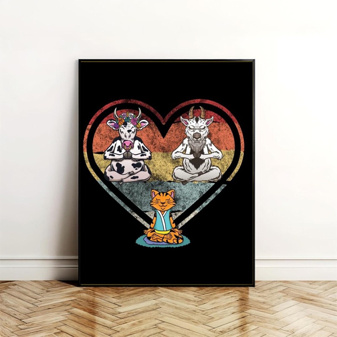 Namaste Animal Yoga Poster - Etsy