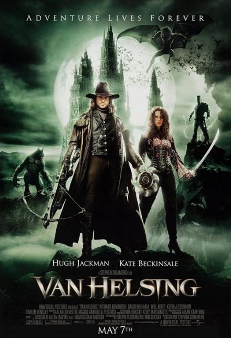 VAN HELSING - 2004 - Original Movie Poster- Hugh Jackman, Kate ...