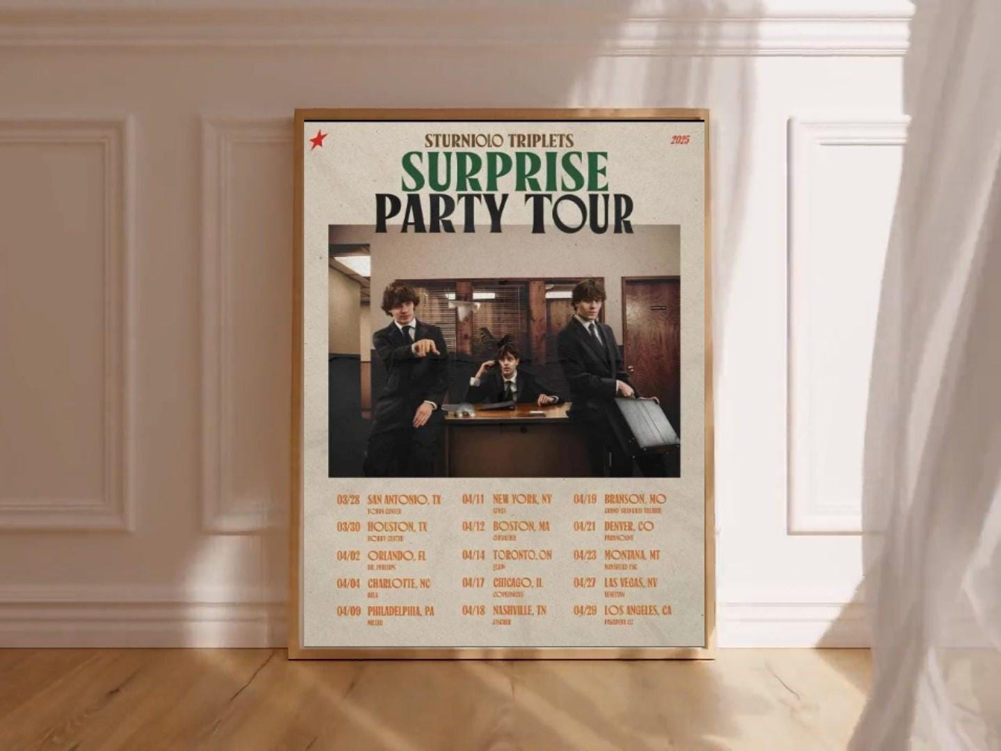 The Sturniolo Triplets 2025 Surprise Party Tour Poster Tour Dates Wall ...
