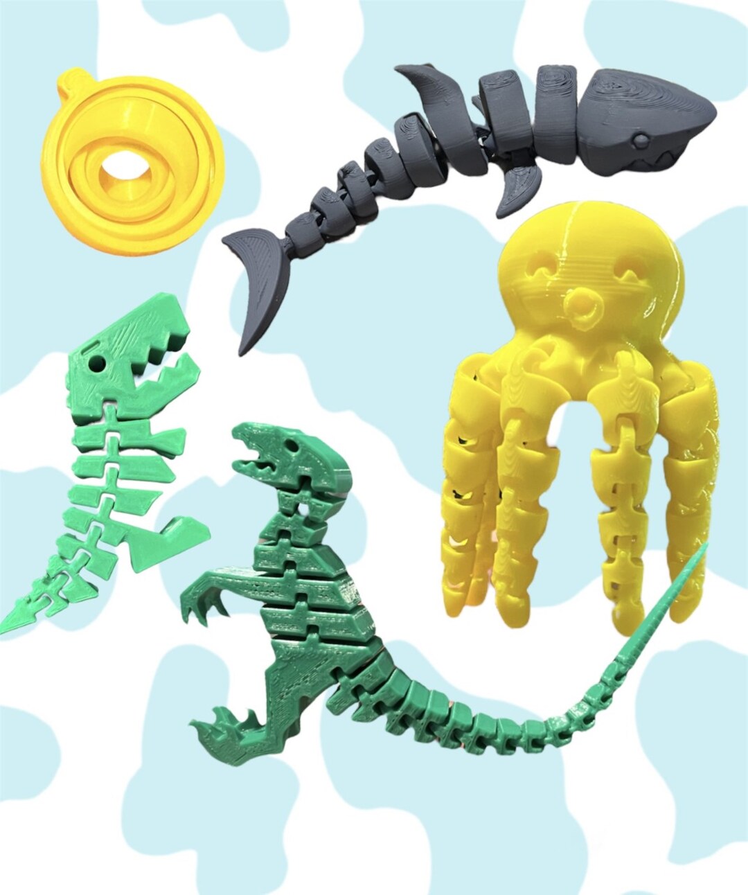 Various Fidget Toys , Gyrosphere , Articulated Shark , Articulated ...