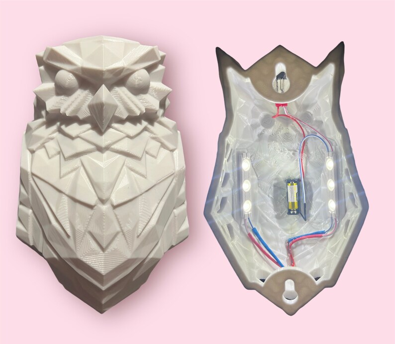 Whimsical 3D Printed Owl Wall Light - Charming Home Decor and Nighttime ...